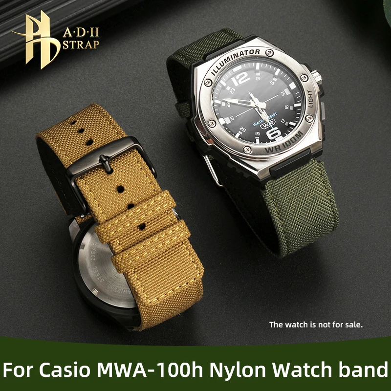 Raised-Interface-Nylon-Watch-Strap-For-Casio-GST-B300-MWA-100H-MWD-100H ...