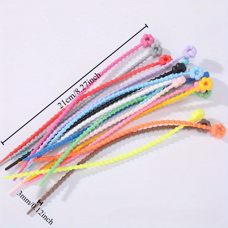 10PCS 21 Centimeter Colored Silicone Zip Ties, Frog Shaped, Self ...