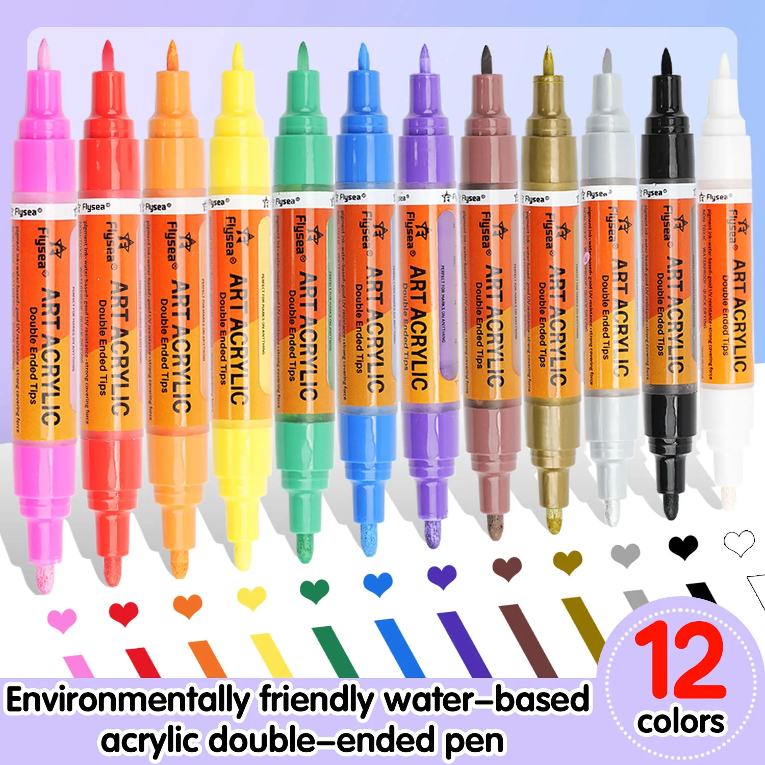 12-Color-Marker-Double-Headed-Acrylic-Ink-Pen-Set-Suitable-for-Children ...