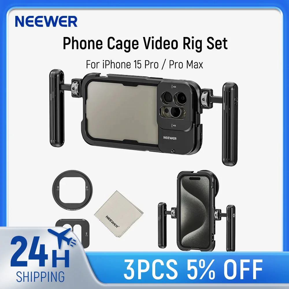 NEEWER-Jaula-de-tel-fono-con-asas-duales-para-iPhone-15-Pro-Pro-Max-Rig ...