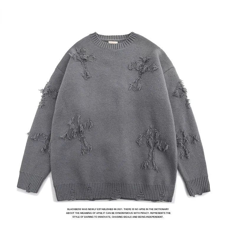 Su-ter-con-flecos-y-agujeros-Retro-para-hombre-y-mujer-ropa-de-calle ...