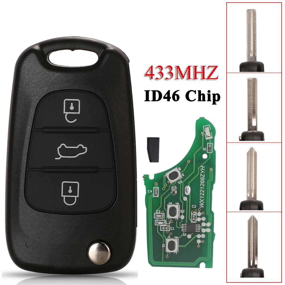 Jingyuqin-3-Buttons-Flip-Remote-Car-Key-433Mhz-ID46-Chip-For-Hyundai ...