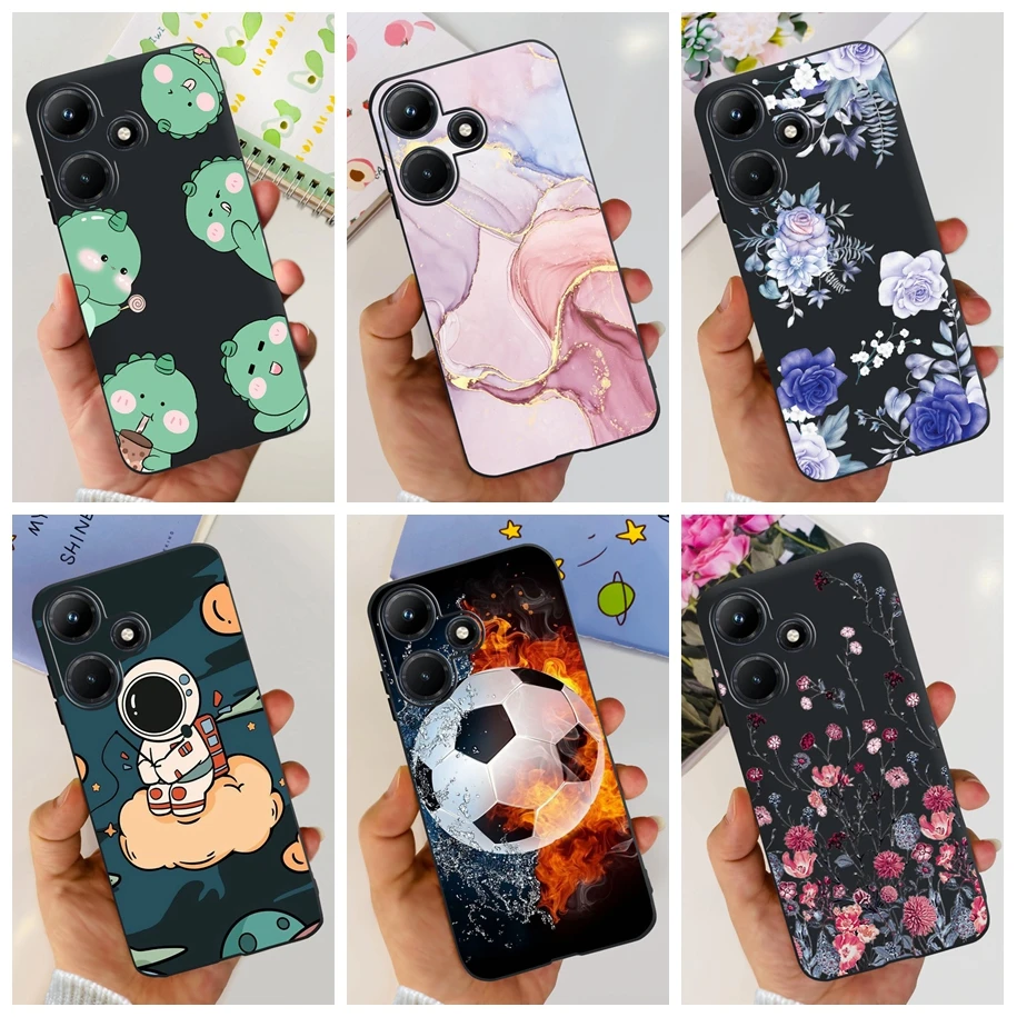 For Infinix Hot 30i 2023 Case X669C Fashion Marble Flower Soft Slim ...