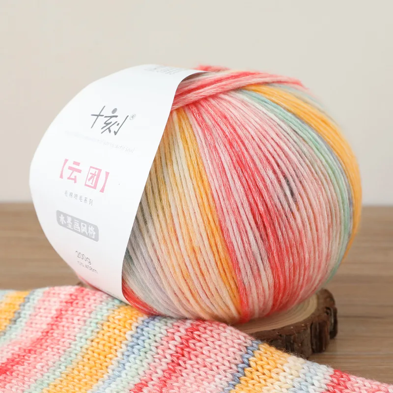 Colored Knitted Bamboo Cotton Yarn Bamboo Fiber Cotton Warm and Soft ...