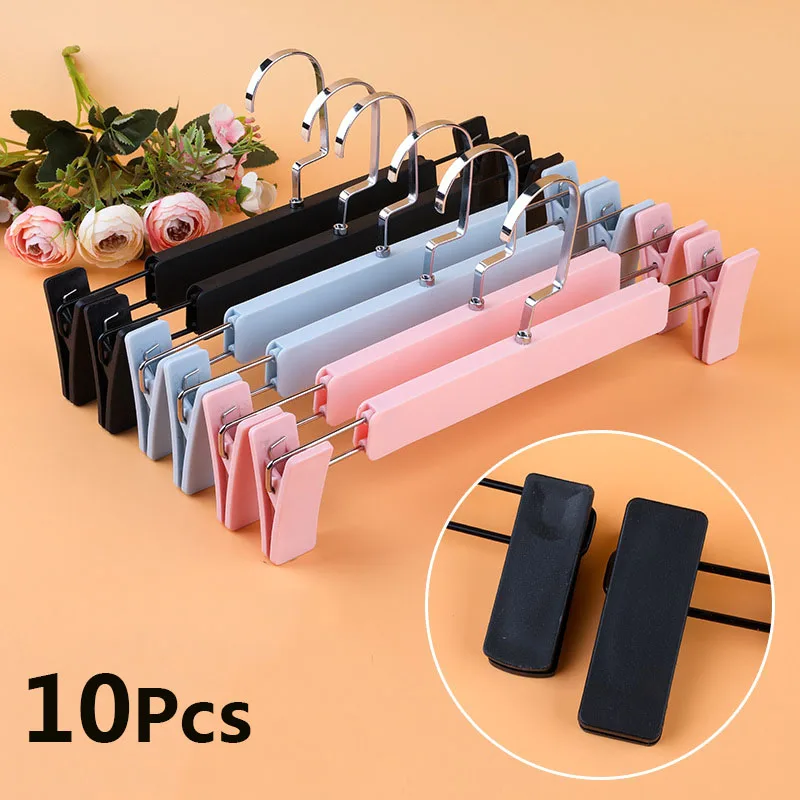 Perchas para pantalones con gancho plano de 10 piezas, organizador de ...