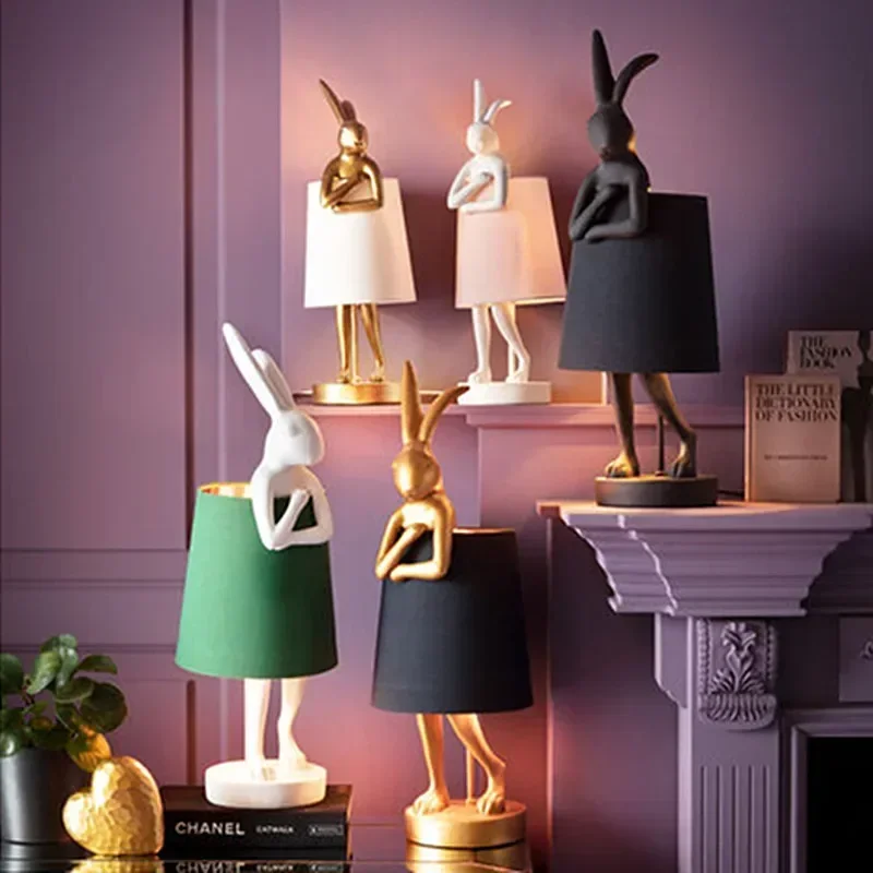 2025 Modern KARE RABBIT Table Lamp Retro Animal Lamp Creative Resin ...