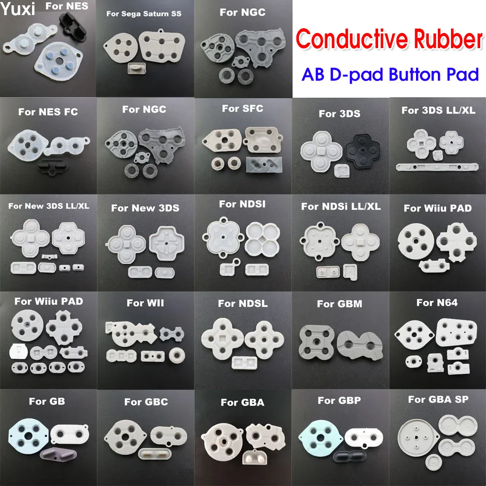 1Set-Conductive-Rubber-Pad-for-GameBoy-GBA-GBC-GBP-AB-D-pad-Button-Pad ...
