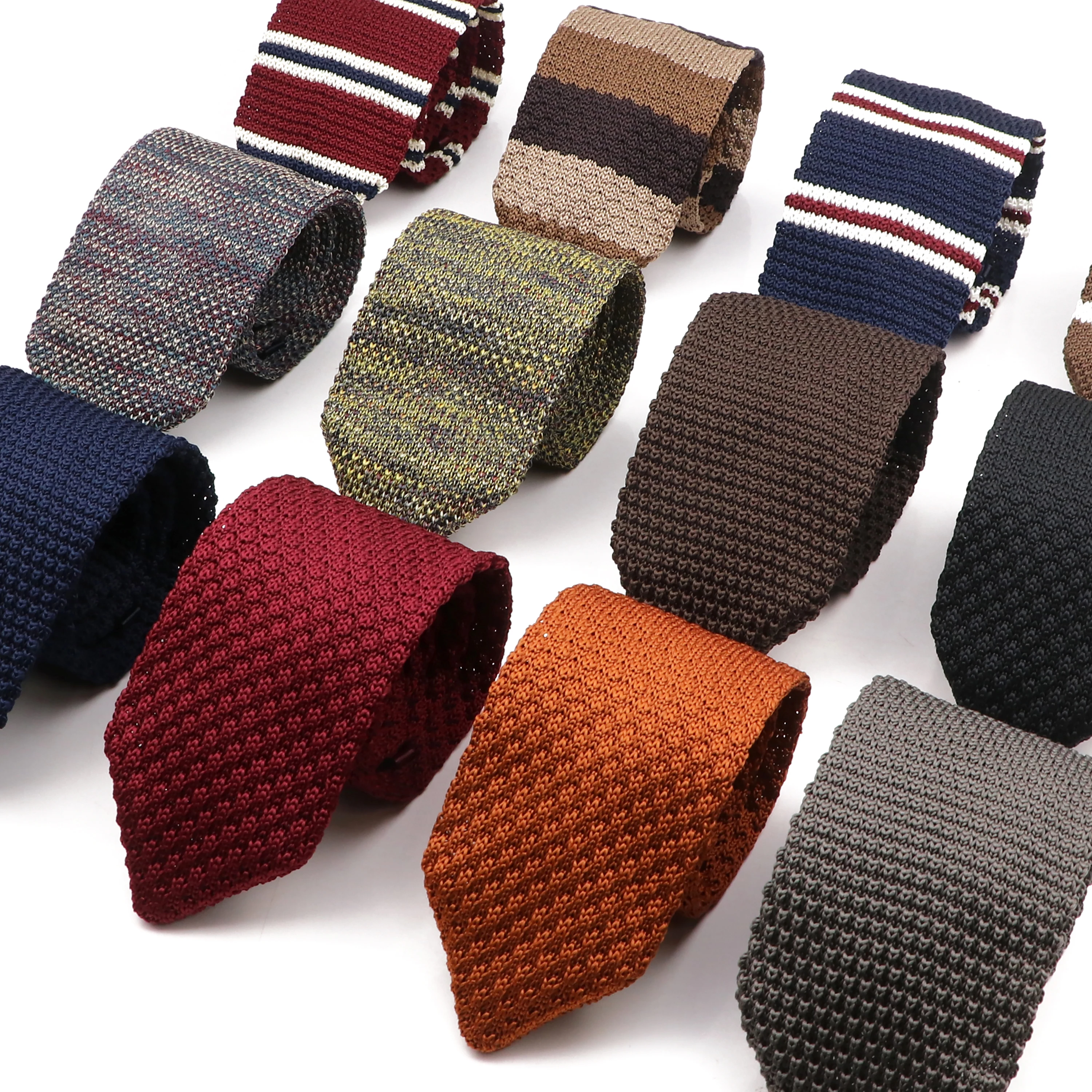 New-Mens-Knitted-Ties-Classic-Striped-Skinny-Necktie-For-Business ...