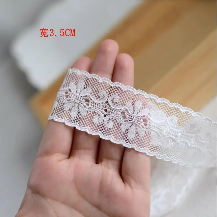 4-Meters-lot-3-5cm-Width-White-Polyester-Lace-Trims-Thick-Lace-Applique ...