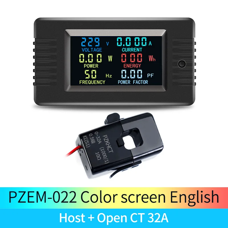 PZEM-022-32A-Digital-Electronic-Meter-6in1-Color-LED-Screen-220V-Single ...