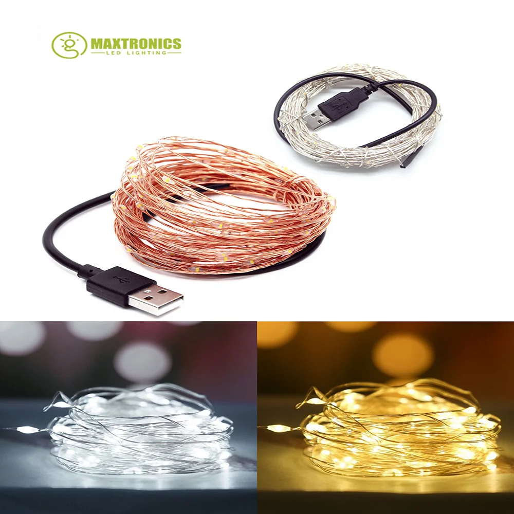 1m-2m-3m-5m-LED-Lights-String-Color-Lights-USB-Copper-Cable-Lights-for ...