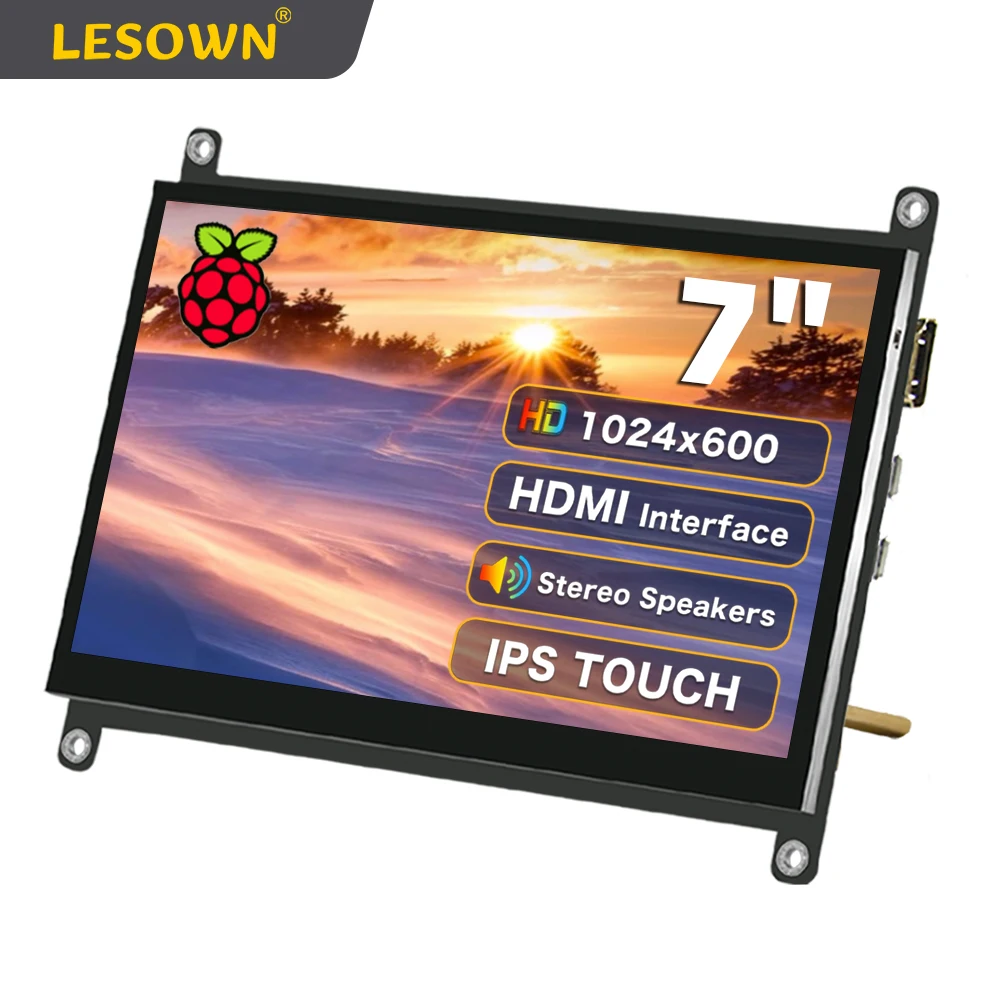 LESOWN 7" Tiny Small Touchscreen LCD Panel 7 inch HDMI 1024x600 HD ...