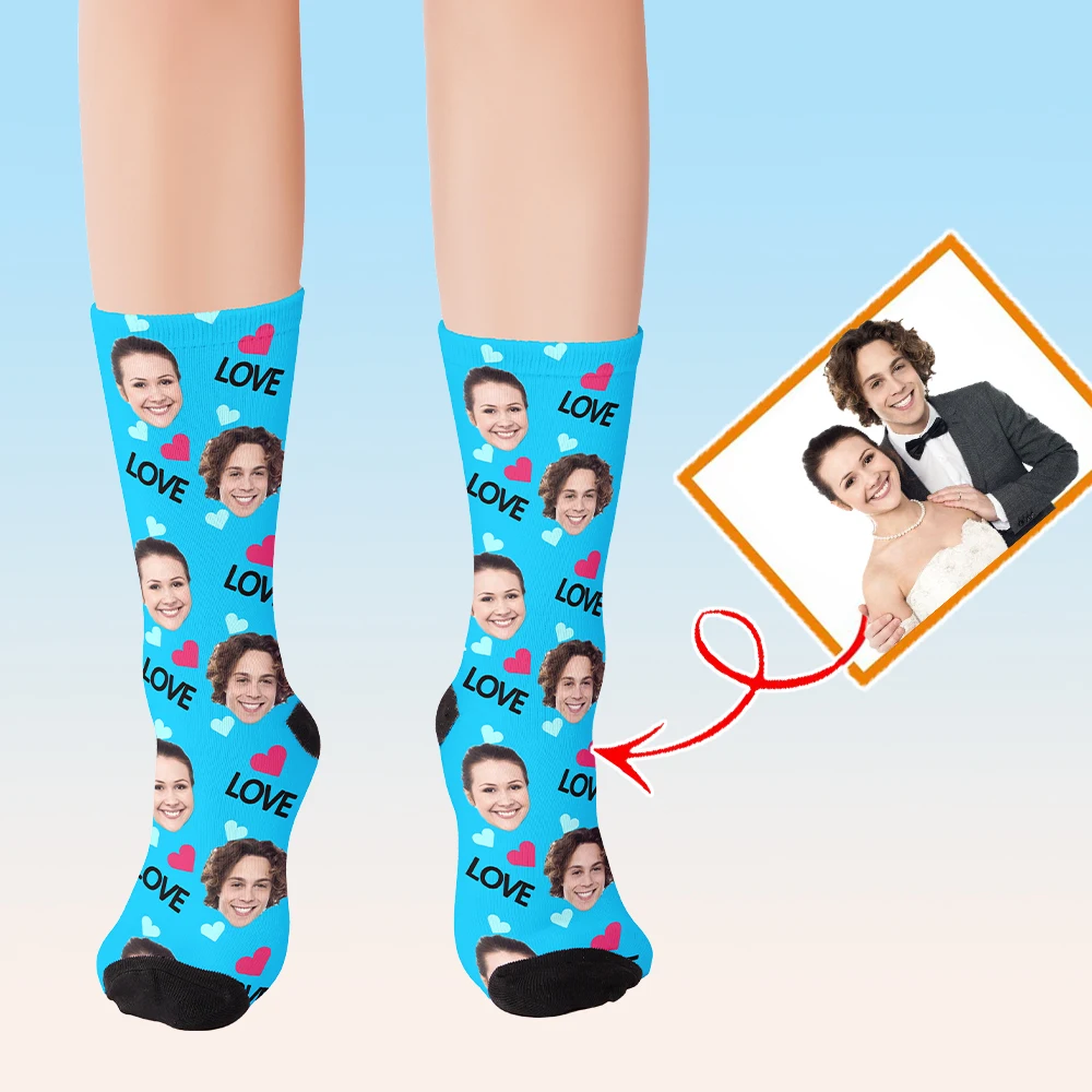 DIY-custom-socks-heart-with-your-photo-couple-casual-fun-novelty ...