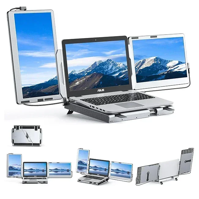 OFIYAA-Kwumsy-Portable-Triple-Screen-Laptop-Extension-Portable-Foldable ...