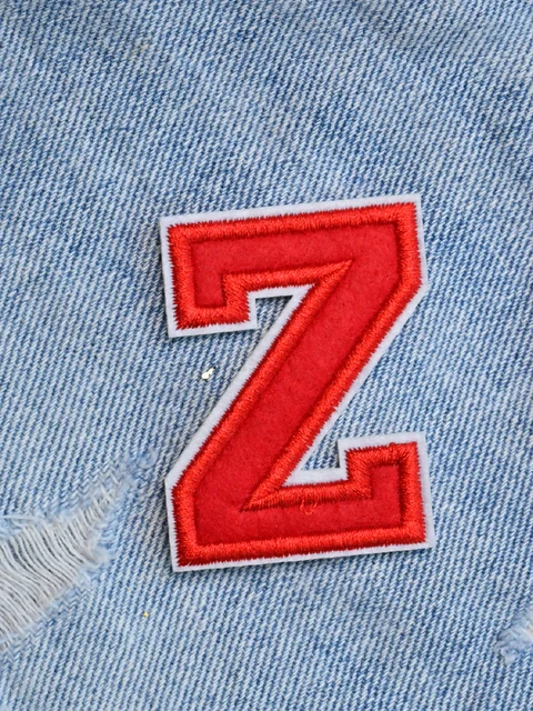 Red Initial Letter Patches 5.5cm Iron on Adhesive Alphabet Embroidered ...