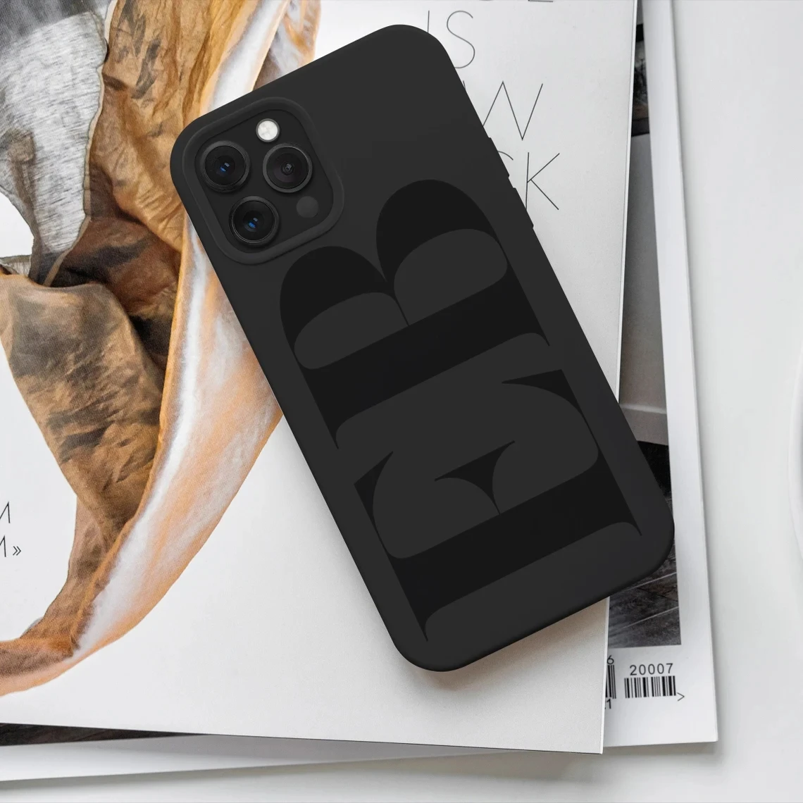 Subtle-Black-Monogram-Letter-iPhone-Case-DIY-Custom-Soft-Gel-TPU-cover ...