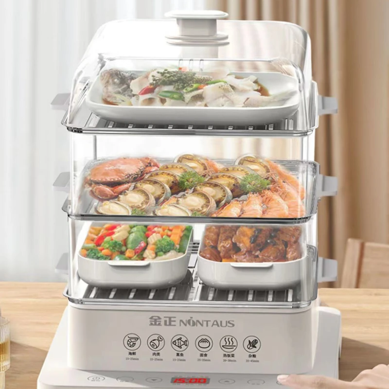 Stainless-Steel-Electric-Steamer-32l-Large-Capacity-Three-Layer-Multi ...