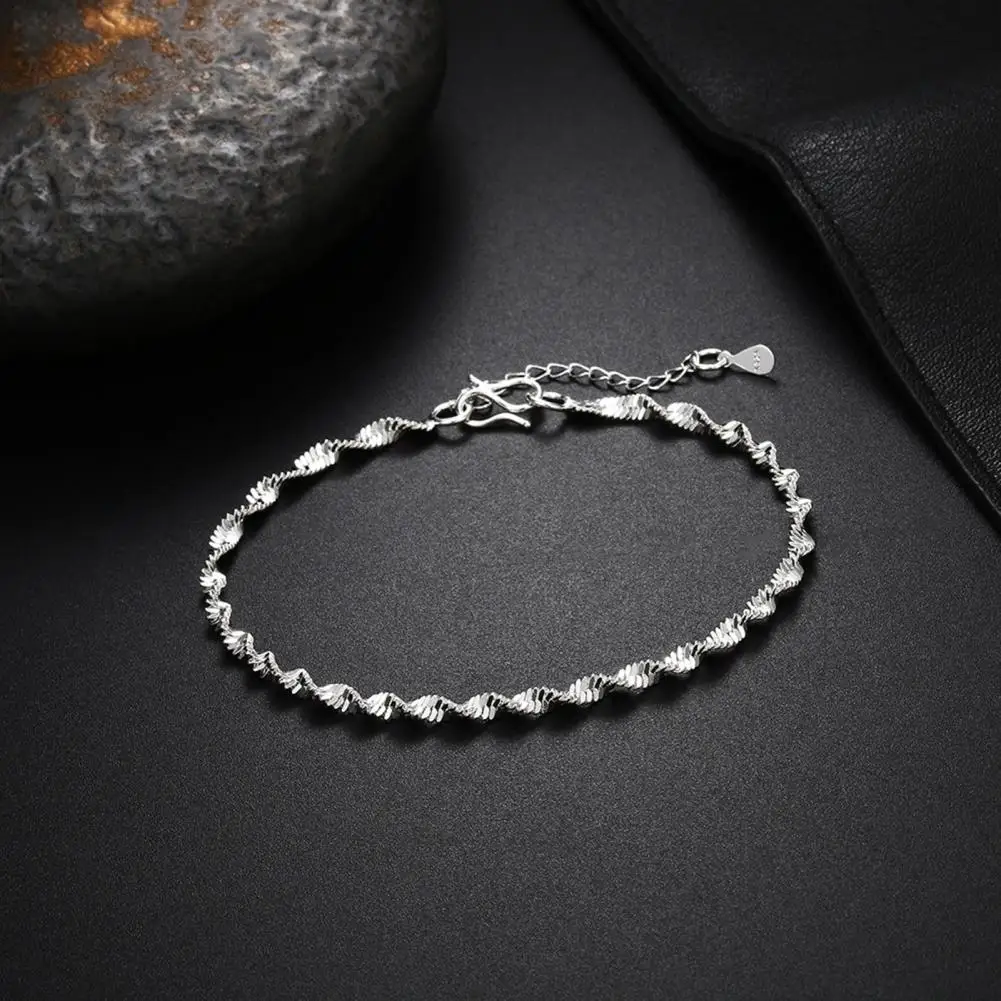 Women-Bracelet-Twisted-Water-Wave-Adjustable-With-Extended-Length-Polished-Lightweight-Wrist ...