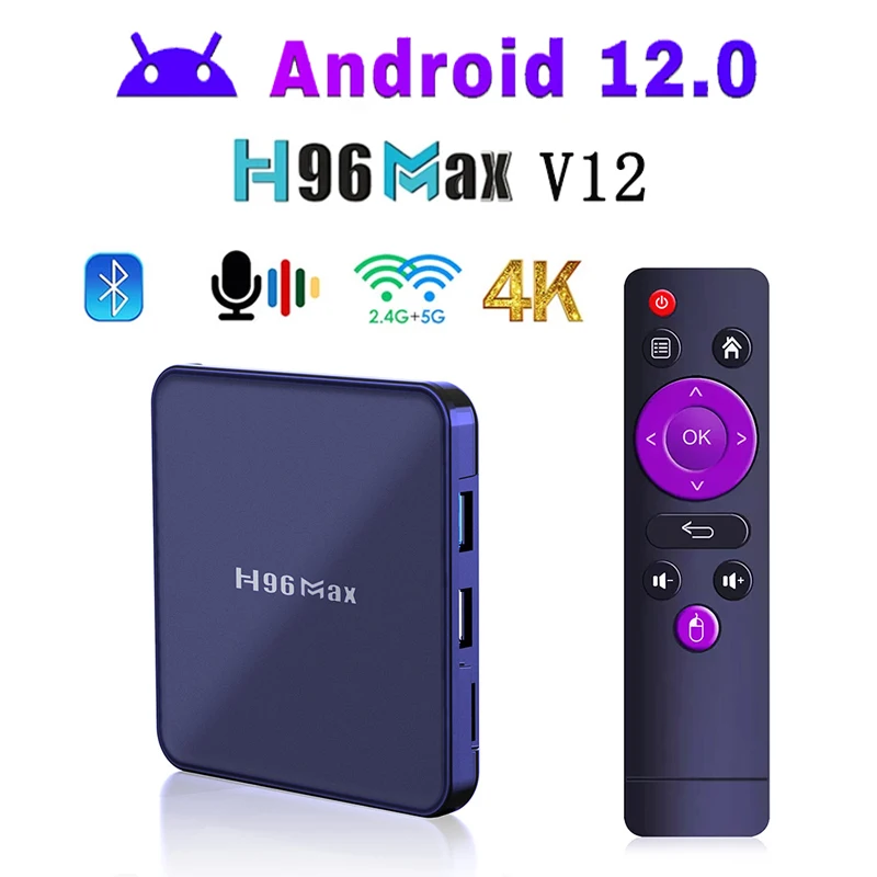 H96-Max-Android-12-Smart-TV-Box-RK3318-Quad-Core-HD-4K-Google-Voice-Set ...