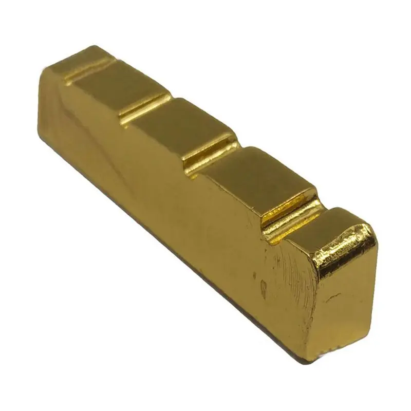 4-String-Slotted-Brass-Gold-Electric-Bass-Guitar-Bridge-Nut-38-6-8-8 ...