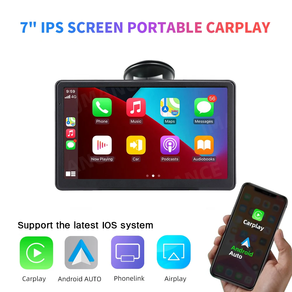 Wireless Carplay Car Monitor Portable 7 Inch Android Auto Tablet ...