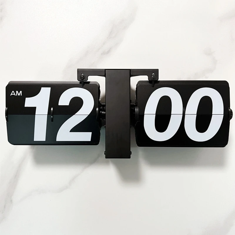 Flip Desk Clock Auto Flip Wall Mount Clock Battery Powered Large ...