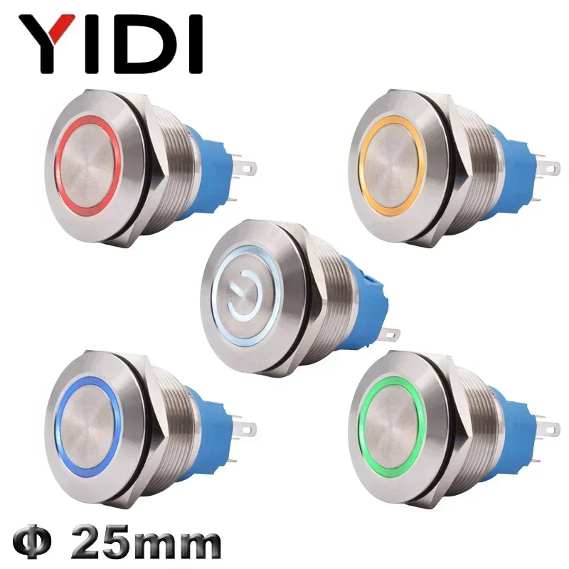 Customized-25mm-Anti-Vandal-Metal-Push-Button-Switch-Waterproof-Flat ...