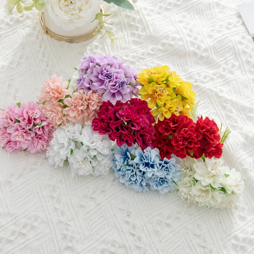 18Pcs Artificial Flowers Stamen Bouquet for Wedding Party Christmas ...