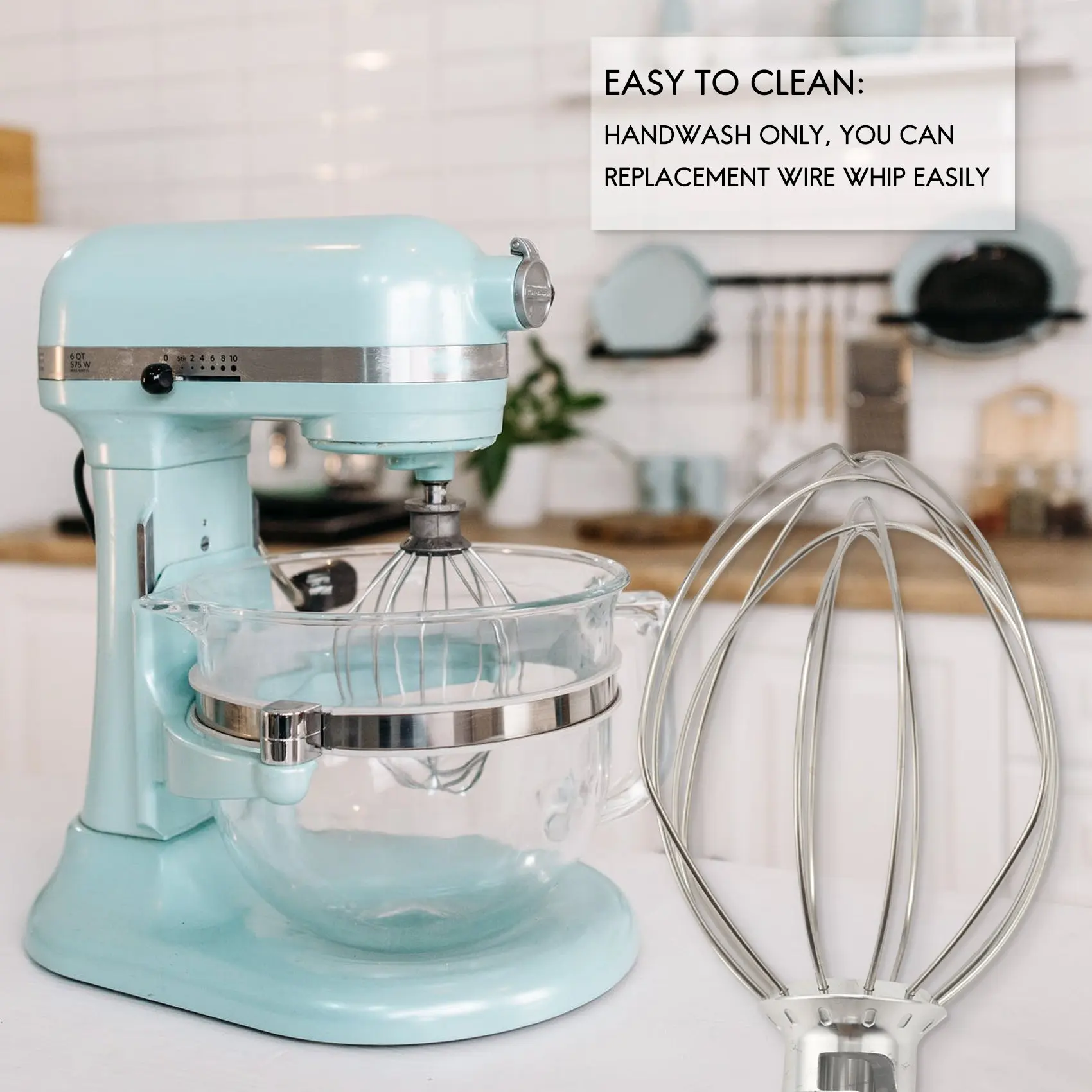 Batidor-de-alambre-de-acero-inoxidable-para-Kitchenaid-K45WW-agitador ...
