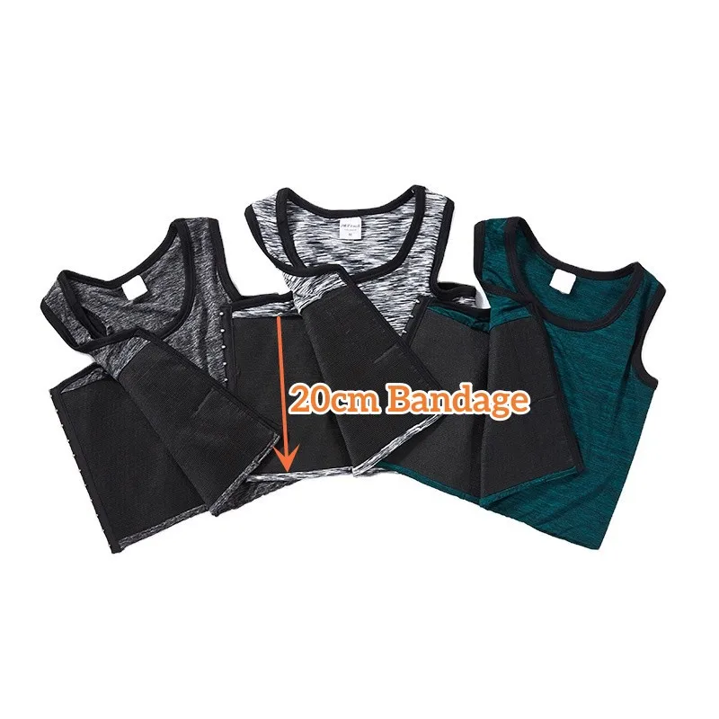 20cm Full Bandage Chest Binder Cotton Breast Binder Flat Vest
