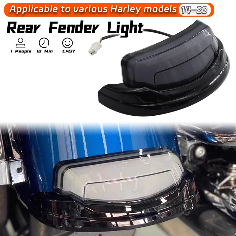 Motorcycle-Rear-Fender-Accents-Tip-Light-Red-Lens-Turn-Signal-Brake ...