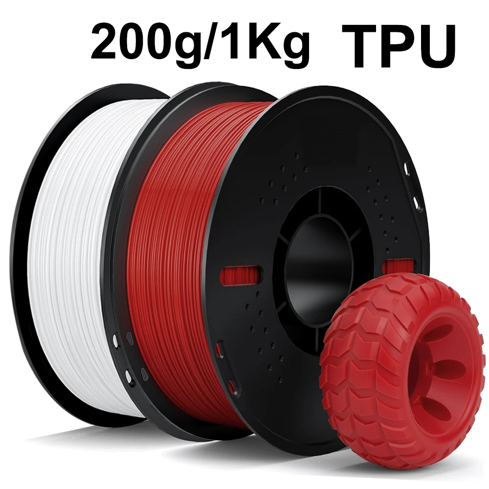200g/1Kg Flexible TPU White Red Filament 3D Printer Filament Printing ...
