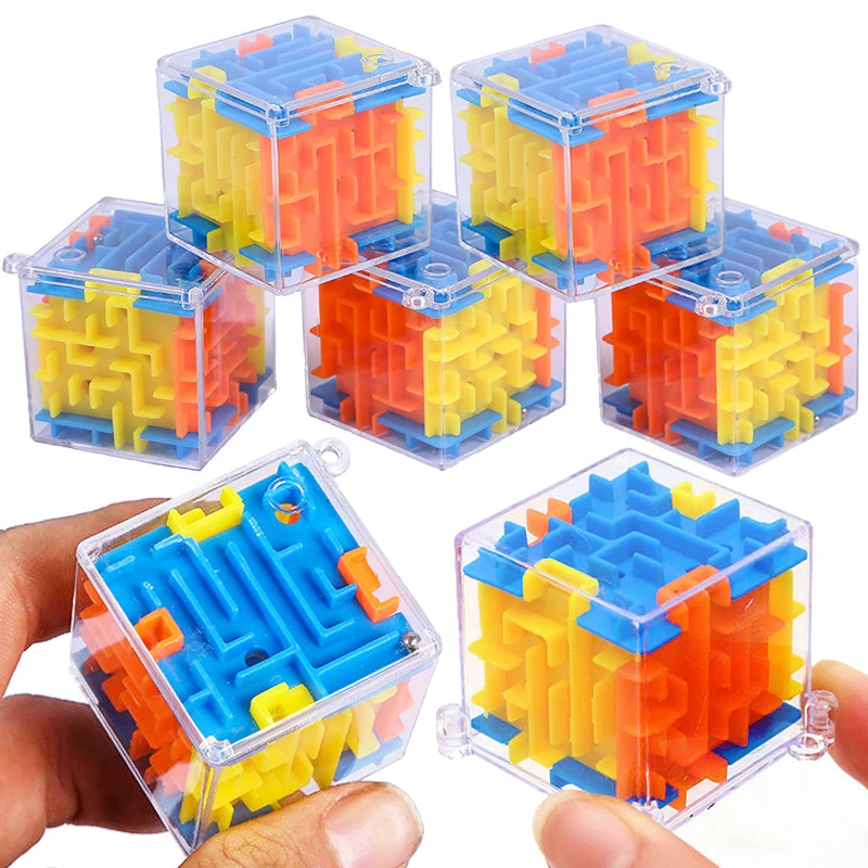 Fun 3D Maze Educational Toy Mini Magic Cube Puzzle Toys Brain Teasers ...