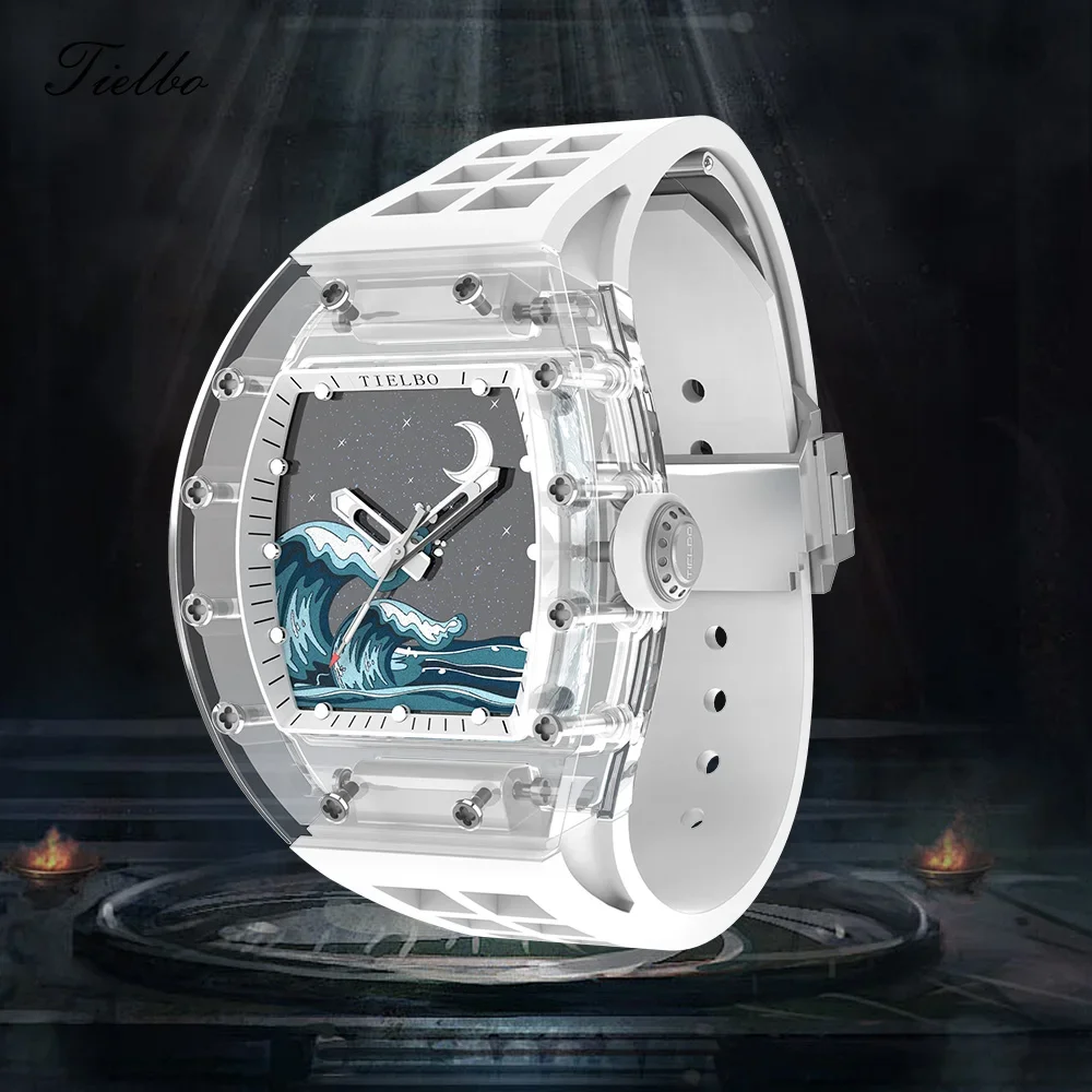 TIELBO-Crystal-Automatic-Mechanical-Case-Watches-for-Men-Skeleton ...