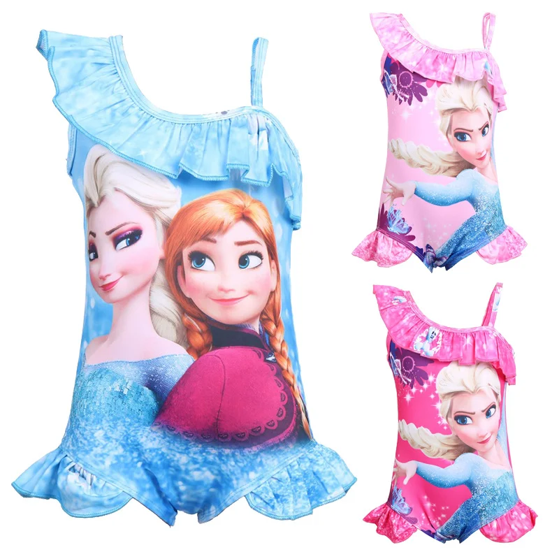 Kids Swimwear for Girls Cartoon Frozen Elsa Bikini Baby Girl Bathing ...