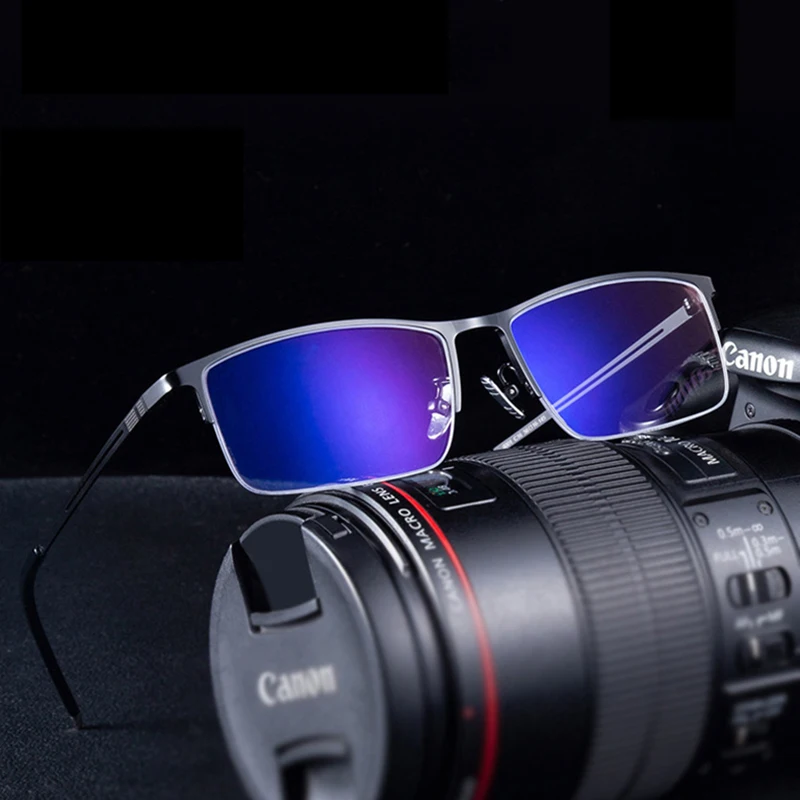 Ultra-Light Half Rim Spectacles Metal Frame Eye Glasses Men Style ...