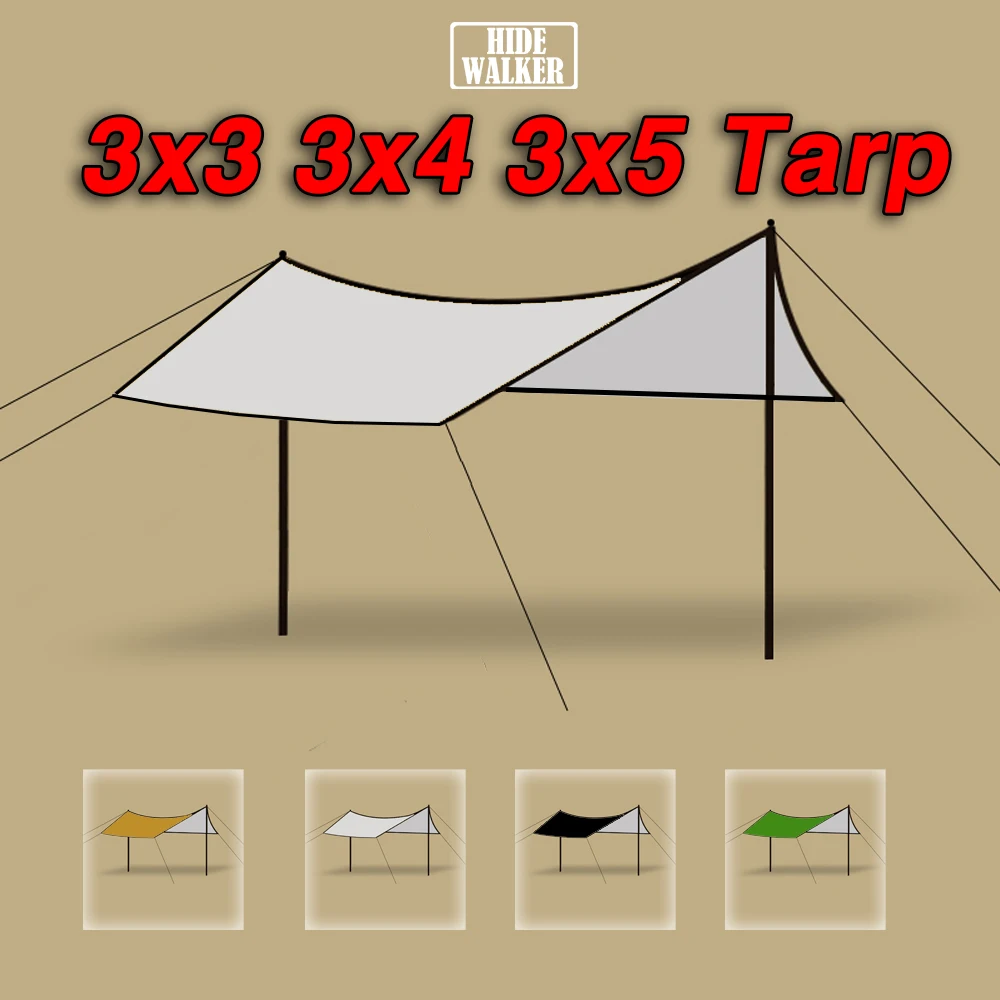 Ultralight Camp Tarp 3x3 Sunshade Canopy Waterproof Outdoor Camping ...
