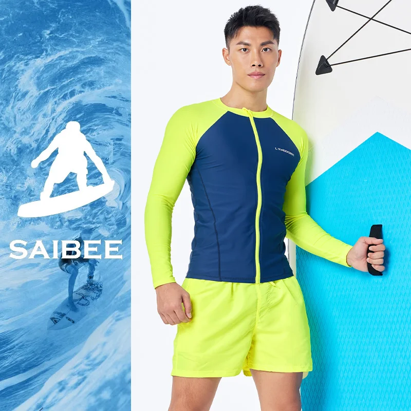Long-Sleeve-Rash-Guards-Surfing-Clothes-Beach-Men-Swimsuits-Tight-Base ...