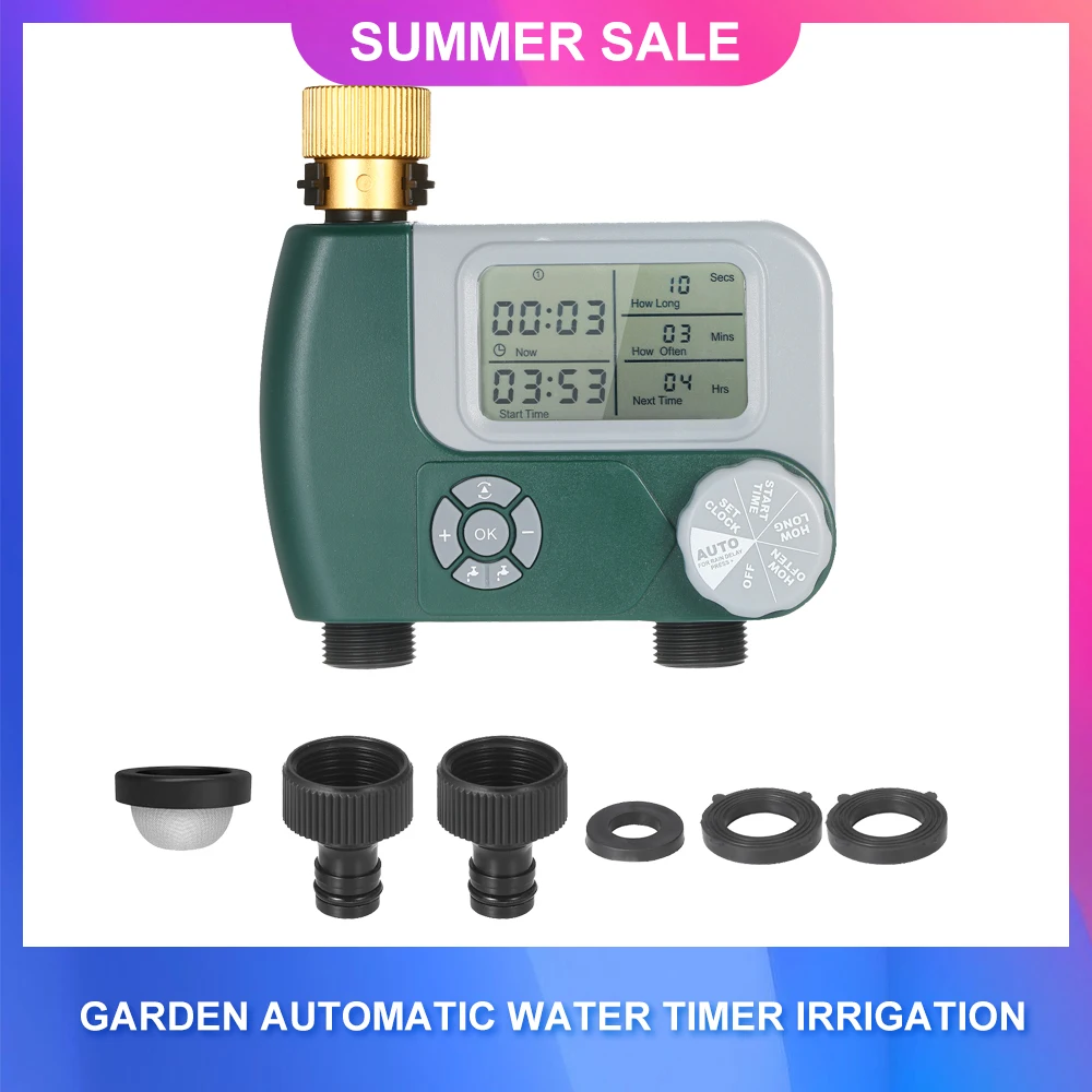 Válvula de riego programable para jardín, controlador automático de rociadores, manguera ...