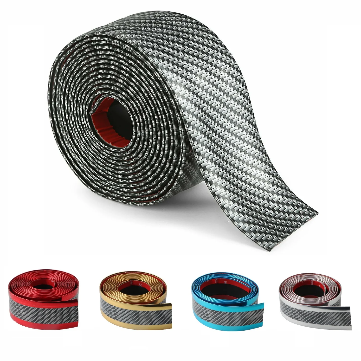 Carbon-Fiber-Car-Sticker-Paste-Protector-Strip-DIY-Automotive ...