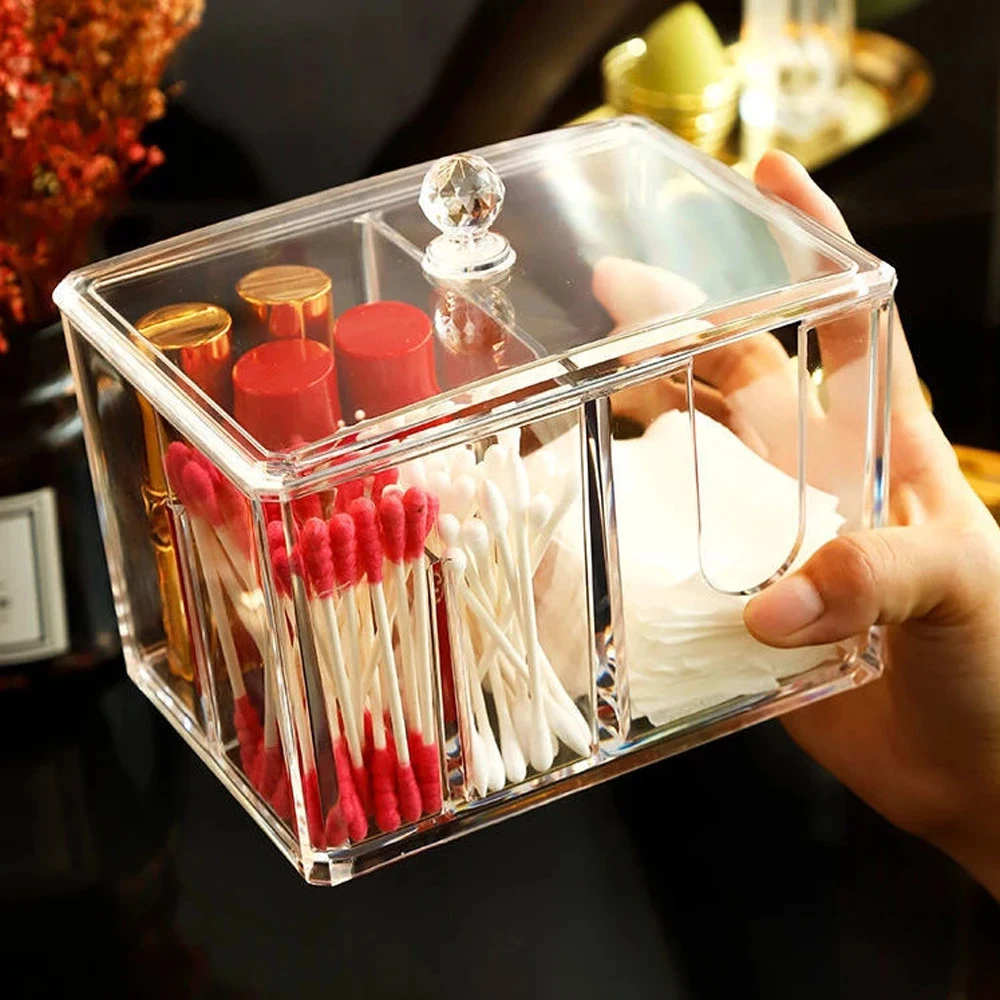 Transparent-Acrylic-Cotton-Storage-Box-Cotton-Pad-Box-Desktop-Dressing ...