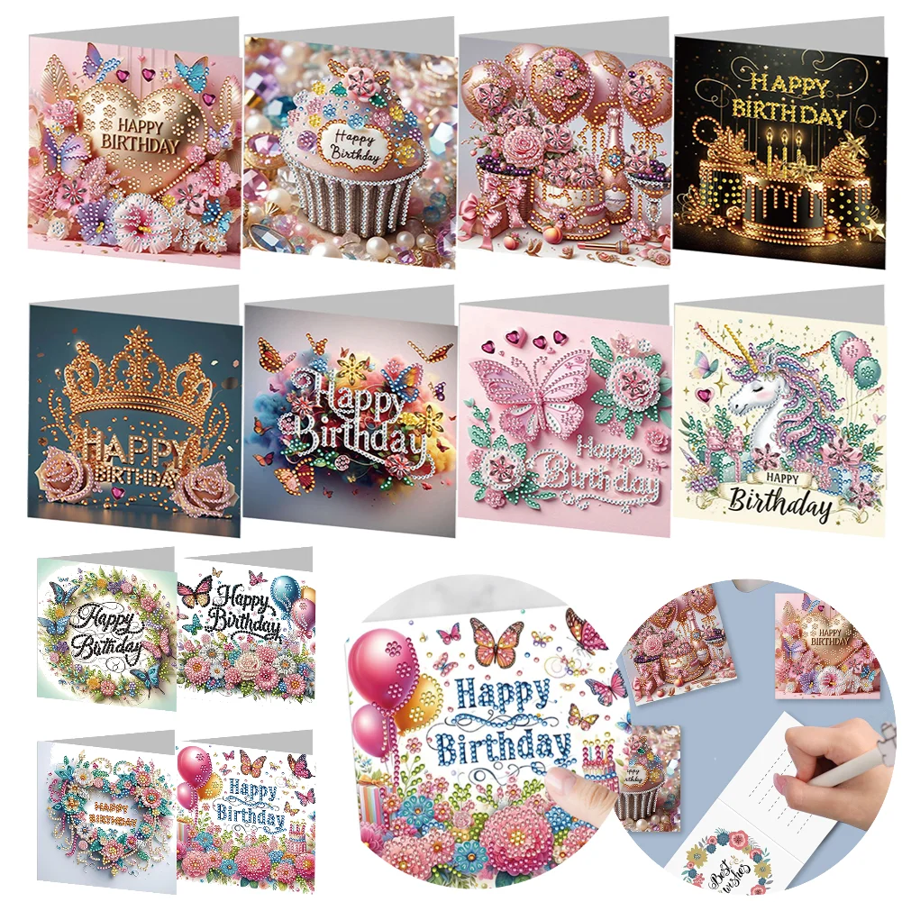 5D Diamond Painting Greeting Cards Handmade Diamond Art Cards Diamond ...