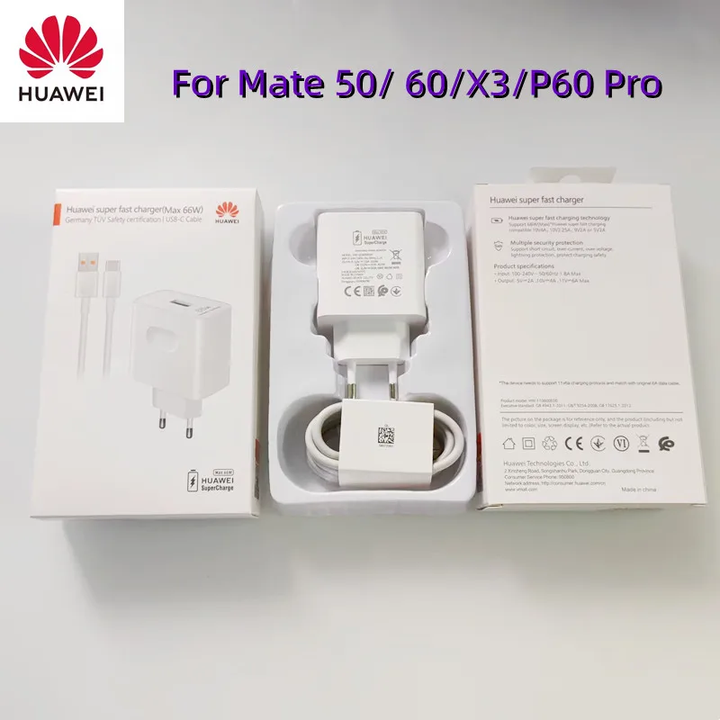 Original-Huawei-EU-Power-Plug-66W-SuperCharge-Fast-Charger-6A-Type-C ...