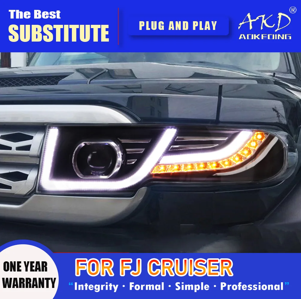 AKD-Head-Lamp-fo-Toyota-FJ-Cruiser-LED-Headlight-2007-2016-Headlights ...