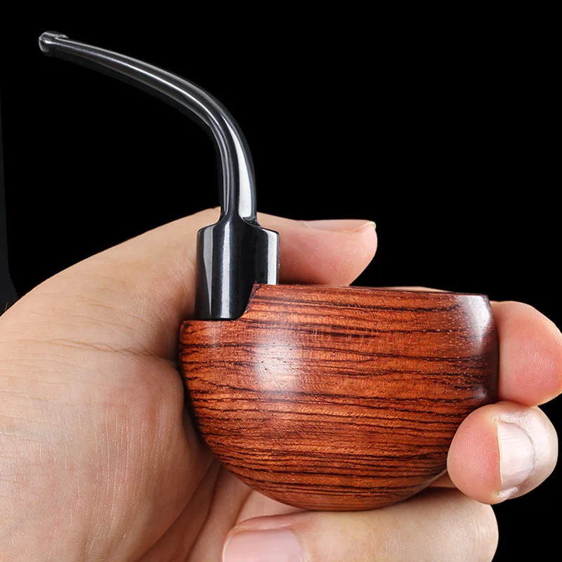 Rosewood Pocket Pipe Handmade Solid Wood Tobacco Pipe Old Fashioned ...