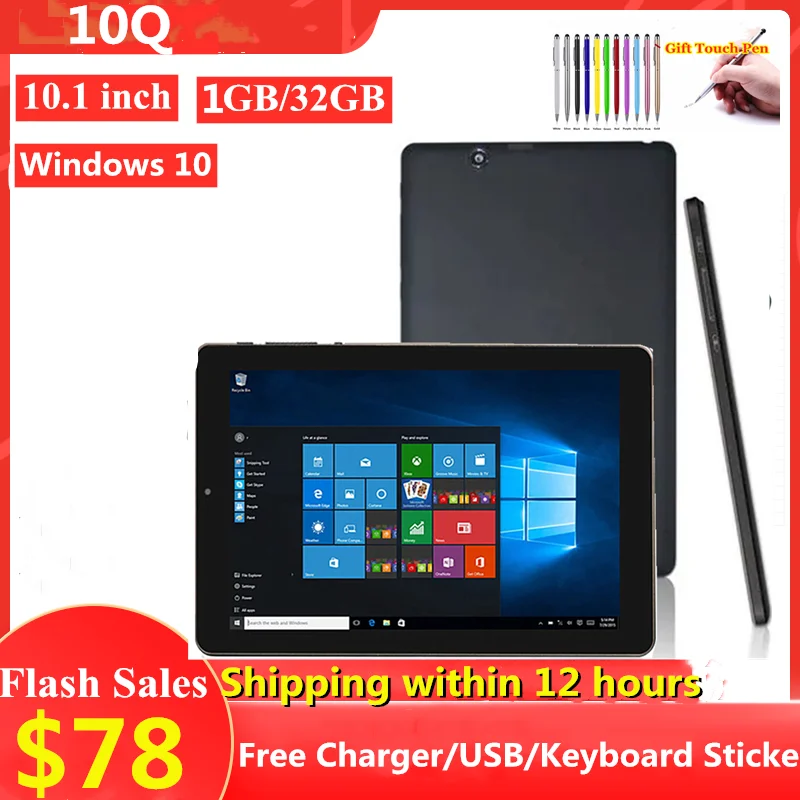 Flash satış 10.1 inç 1GB GB + 32GB Windows 10 Tablet PC 10Q WIFI ...