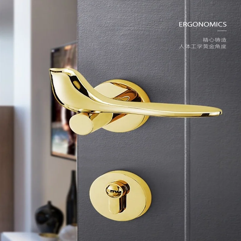 Creative-bird-door-handle-simple-bedroom-bathroom-door-lock-European ...