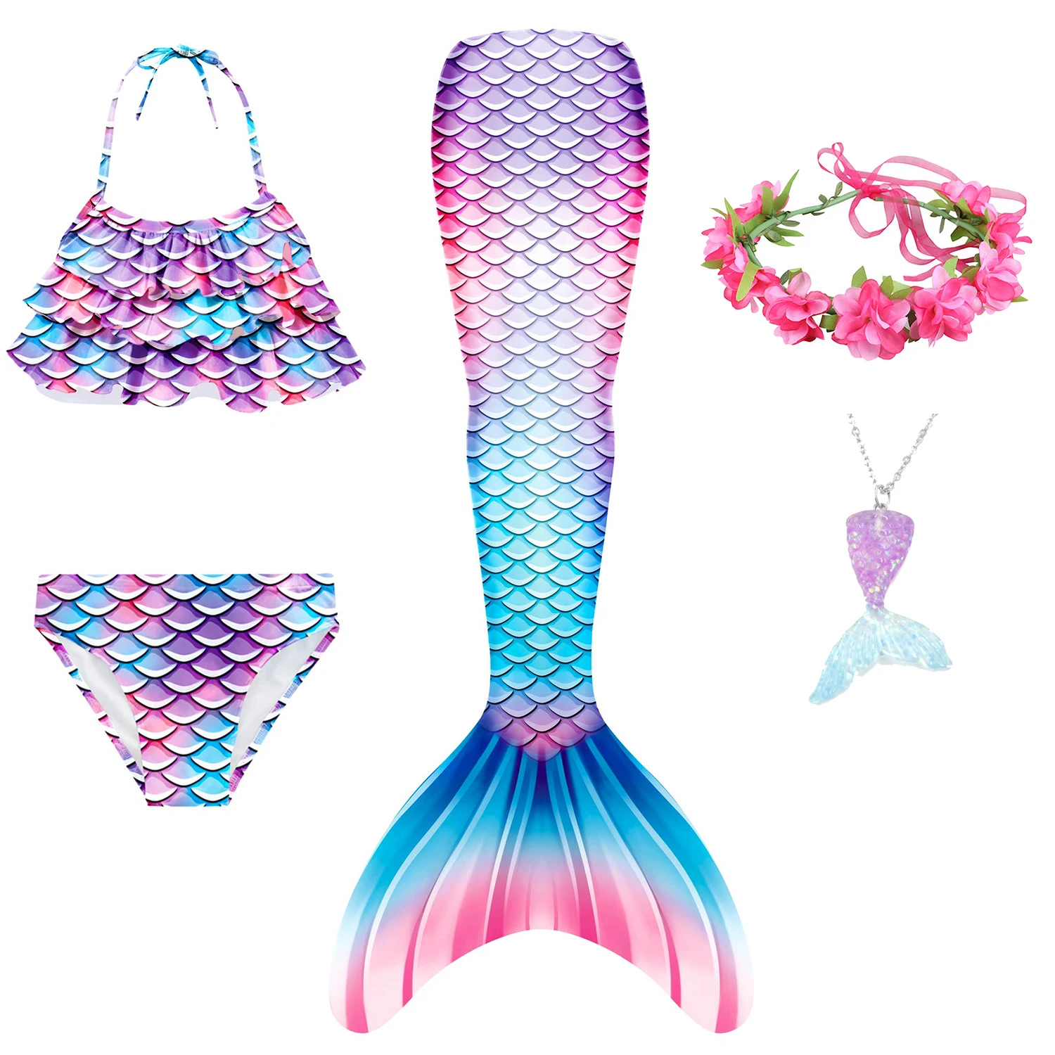 Girls-Mermaid-Tail-for-Kids-Ariel-Mermaid-Swimsuit-for-Swimming ...