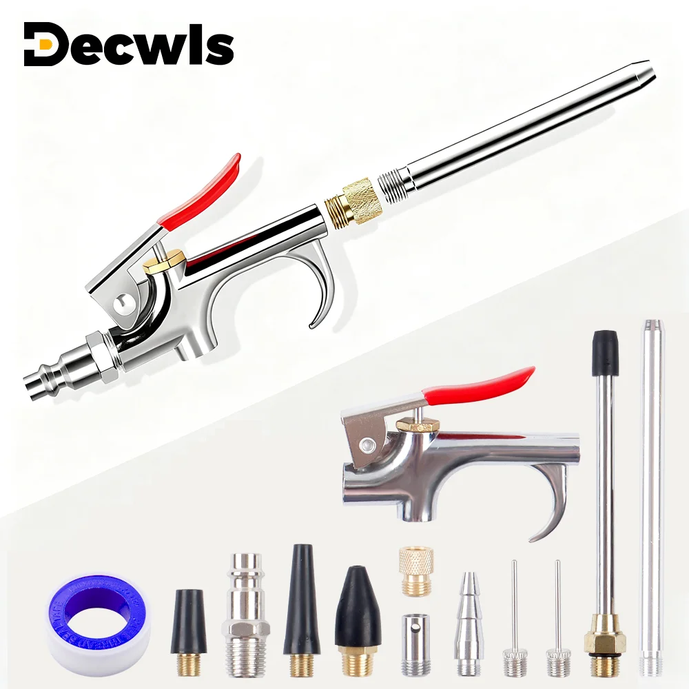 13Pcs/set Air Compressor Blow Gun Multiple Nozzles Pneumatic Tool ...