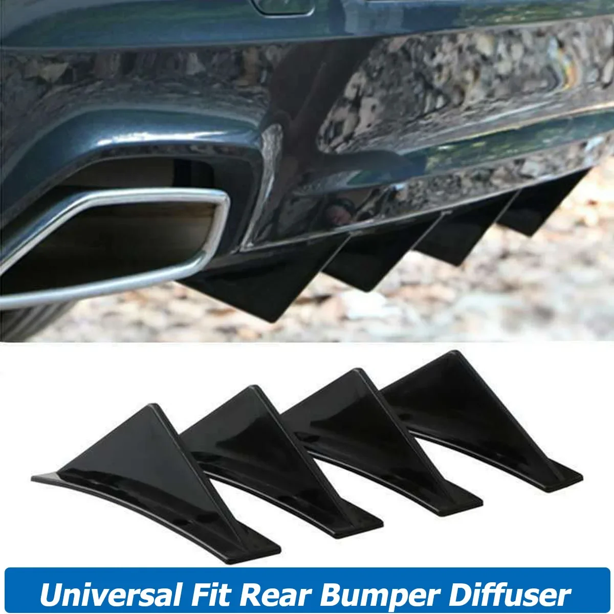Curved-Rear-Bumper-Diffuser-Shark-Fins-Aprons-Sticker-For-Ford-Fiesta ...